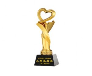 Heart Shape Gold Metal Trophy | iPrints Nigeria